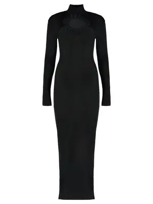 SELF-PORTRAIT SELF-PORTRAIT X Christopher Kane Knitted Maxi Dress With Lace Insert