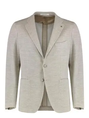 TAGLIATORE TAGLIATORE Single-Breasted Wool-Blend Jacket With Notch Lapel