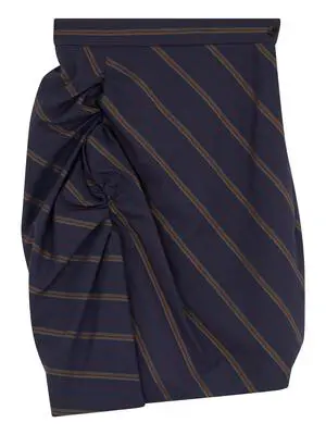 VIVIENNE WESTWOOD Gathered Striped Midi Skirt - Blue
