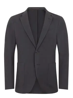 SLOWEAR Slim-fit Single-breasted Cotton Jacket With Notch Lapel - Grey