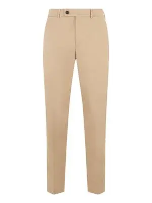 SLOWEAR Slim Fit Cotton Trousers - Beige