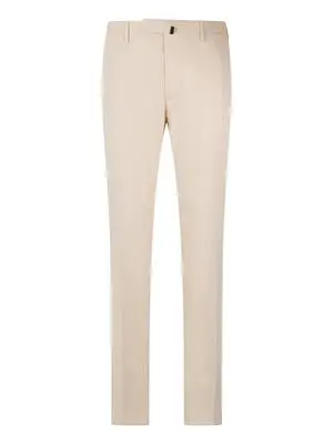 SLOWEAR Cotton Stretch Slim-fit Trousers - Beige