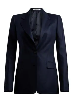 0205 TAGLIATORE Single-breasted Silk Blazer - Blue