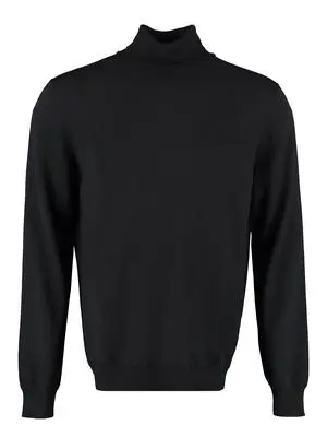 THE ALPHABET Knit Extra-fine Wool Turtleneck Sweater - Black