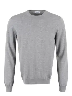 THE ALPHABET Crew-neck Extra-fine Wool Sweater - Grey