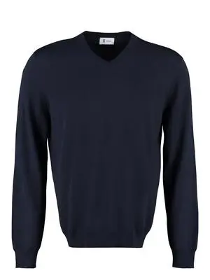 THE ALPHABET Extra-fine Wool Ribbed Pullover - Blue