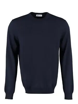 THE ALPHABET Extra-fine Wool Ribbed Knit Pullover - Blue