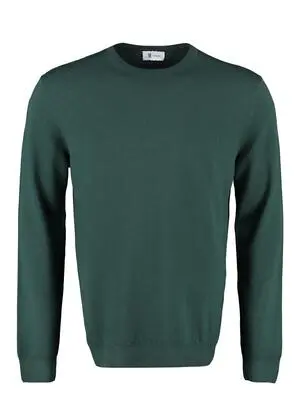 THE ALPHABET Extra-fine Wool Ribbed Knit Pullover - Green
