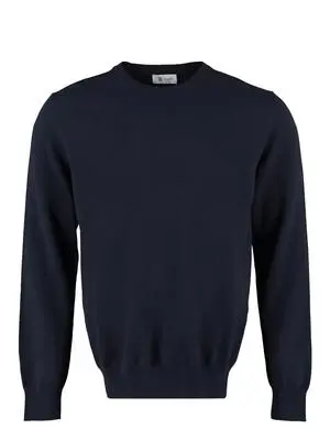 THE ALPHABET Cashmere Pullover With Ribbed Edges - Blue