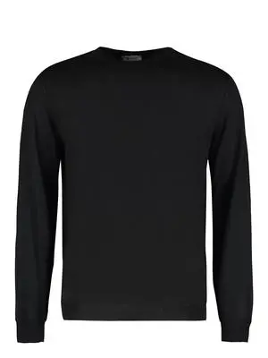 THE ALPHABET THE ALPHABET Fine-Knit Crewneck Sweater In Silk And Cashmere Blend Black