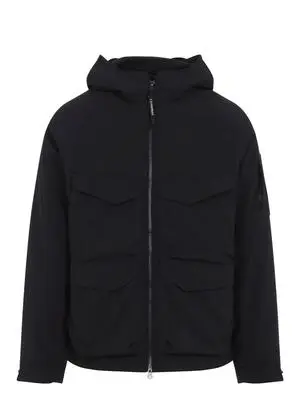 C.P. COMPANY Padded Hooded Lens Jacket - Black
