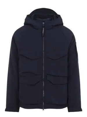 C.P. COMPANY Padded Hooded Lens Shell Jacket - Blue