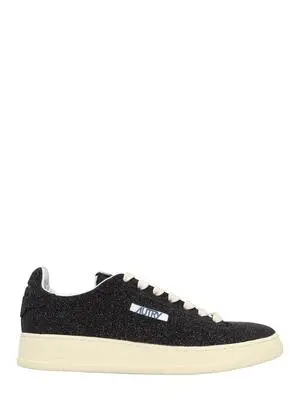 AUTRY Dallas Low-top Glitter Suede Sneakers - Black