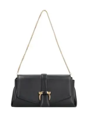 SALVATORE FERRAGAMO FERRAGAMO Mini Calf Leather Crossbody Handbag With Removable Chain Strap