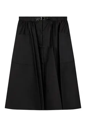 Prada Fluid Mini Skirt With Integrated Belt - Black