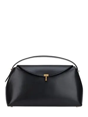 TOTEME T-lock Leather Handbag - Black