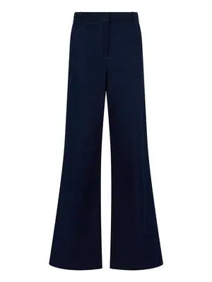 Veronica Beard Veronica Beard High-Waist Bell-Bottom Denim Pants Blue