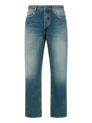 ICON DENIM LOS ANGELES Straight Cotton High-waist Denim Jeans - Blue