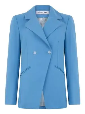 VERONICA BEARD VERONICA BEARD Linen-Blend Slim Blazer With Metallic Button Detail