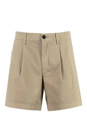 DEPARTMENT 5 Cotton Bermuda Shorts With Back Welt Pockets - Sand