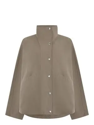TOTEME TOTÊME Parachute Windbreaker Jacket With High Collar Mud
