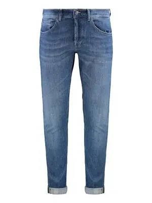 DONDUP George Skinny Jeans With Metal Buttons And Cuffed Ankle - Denim