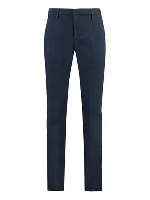 DONDUP Dondup Men's Cotton Chino Trousers With Roll-Up Ankle Cuffs Blue
