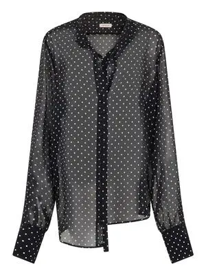 THE MANNEI THE MANNEI Elegant Silk Polka Dot Shirt