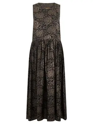 UMA WANG Sleeveless Printed Maxi Dress - Brown