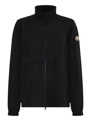 Moncler High-collar Zip Up Long Sleeve Windbreaker Jacket - Black