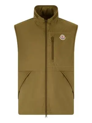 Moncler Quilted Technical Fabric Vest - Khaki