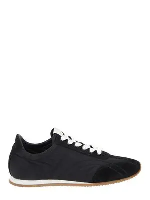 TOTEME Recycled Nylon And Suede Lace-up Sneakers - Black