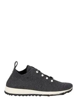 JIMMY CHOO JIMMY CHOO Low Cashmere & Mesh Sneakers With Pearl Embellishments Heather Grey