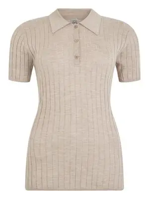 TOTÊME TOTÊME Ribbed Silk & Cashmere Polo Sweater
