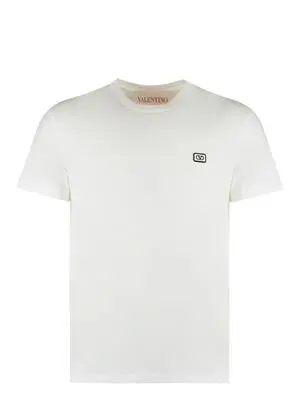 Valentino Garavani Ribbed Crew-neck Cotton T-shirt - White