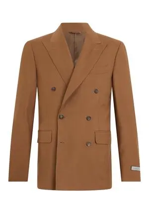 Canali Double-breasted Wool Jacket - Brown