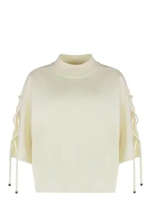 MAX MARA MAX MARA Virgin Wool High Neck Sweater With Lace-Up Detail