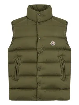 Moncler Padded High Collar Gilet - Khaki