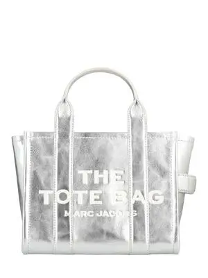 Marc Jacobs Mini Metallic Leather Tote Handbag - Silver