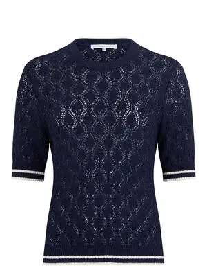 FRAME FRAME Diamond Pattern Short Sleeve Top
