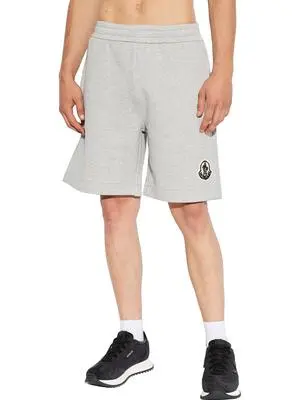 Moncler Logo Patch Jersey Shorts - Lightgrey