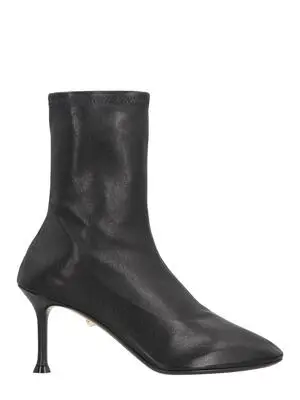 ALEVI MILANO Etienne Round-toe Leather Ankle Boots - Black