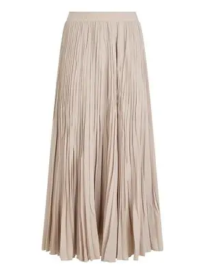Max Mara High-waisted Pleated Full-length Skirt - Ecru