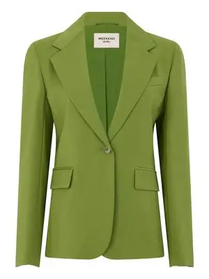 Max Mara Single-breasted Lapel Jacket - Green