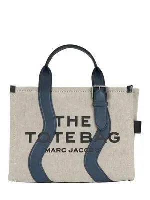 Marc Jacobs MARC JACOBS Canvas Tote Handbag With Printed Logo And Top Handles Beige