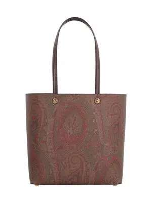 Etro Paisley Jacquard Coated Tote Handbag With Removable Clutch - Multicolor