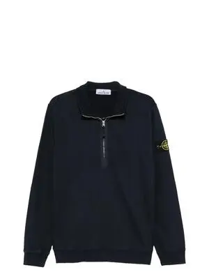 Stone Island Cotton Half-zip Sweatshirt - Blu