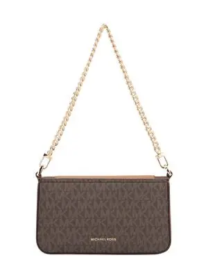 Michael Kors Bryant Pouch Handbag In Printed Canvas - Brown