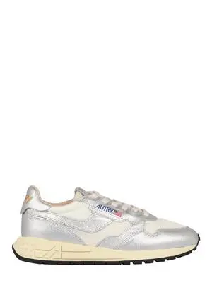 AUTRY Autry Reelwind Low-Top Sneakers With Leather Inserts Silver
