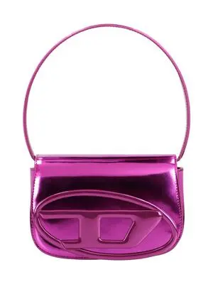 DIESEL® Metallic Leather Mini Shoulder Handbag With Oval D Logo - Fuchsia